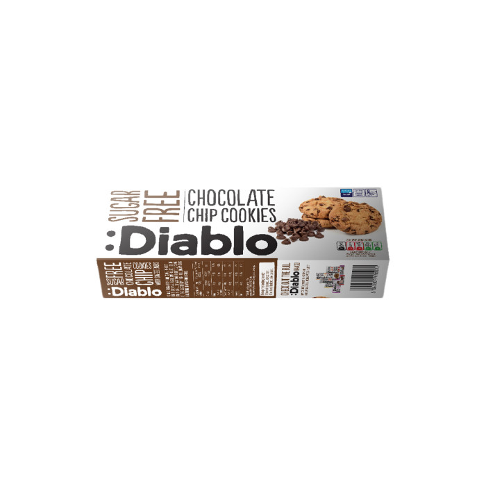Sugar-free cookies Diablo Sugar Free Chocolate Chip, 130 g (with ...