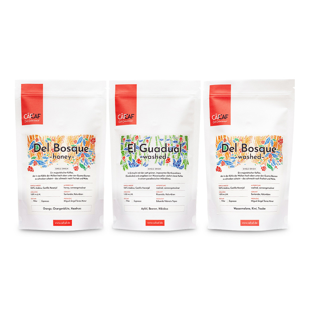 Kaffeebohnen-Set CafCaf Kaffee Filterkaffee Set, 3 x 350 g