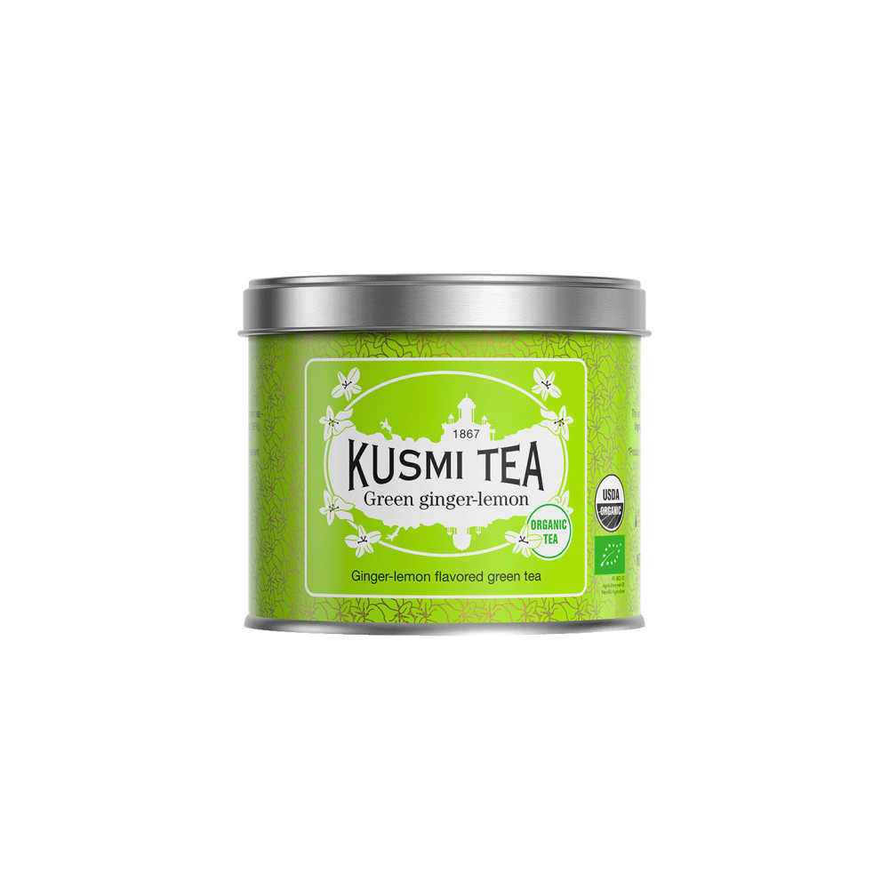 Organic green tea Kusmi Tea Green Ginger Lemon, 100 g (in a metal tin)