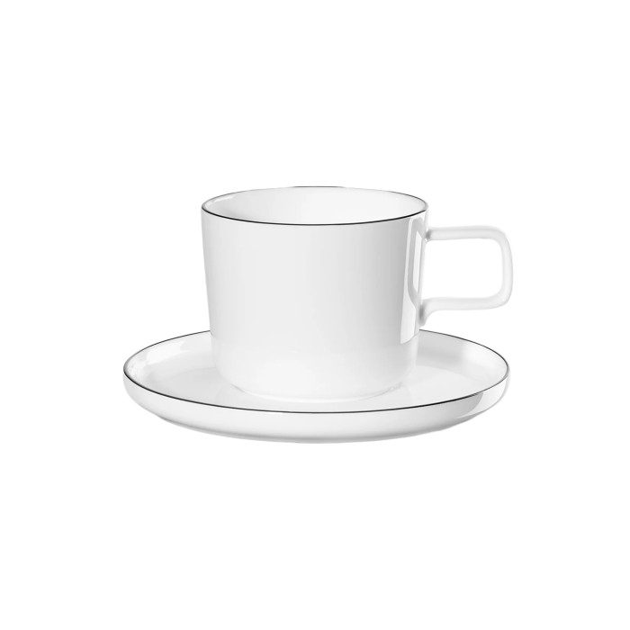 Coffee cup with a saucer Asa Selection Oco Ligne Noire, 200 ml - Coffee ...