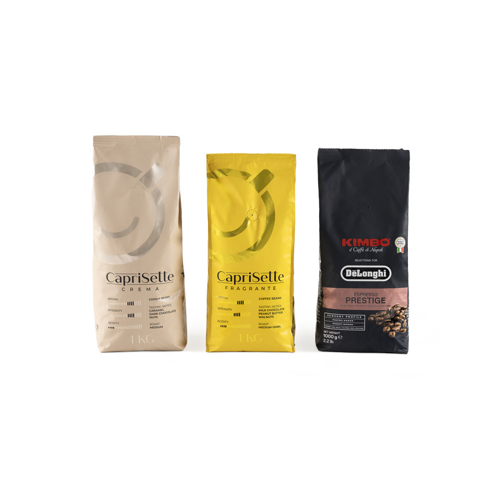 Zestaw ziaren kawy Caprisette Fragrante x Caprisette Crema x DeLonghi ...