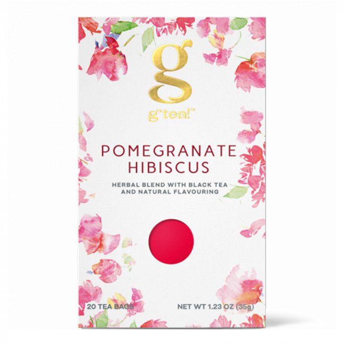 Herbal tea g’tea! Pomegranate Hibiscus, 20 pcs. - Coffee Friend
