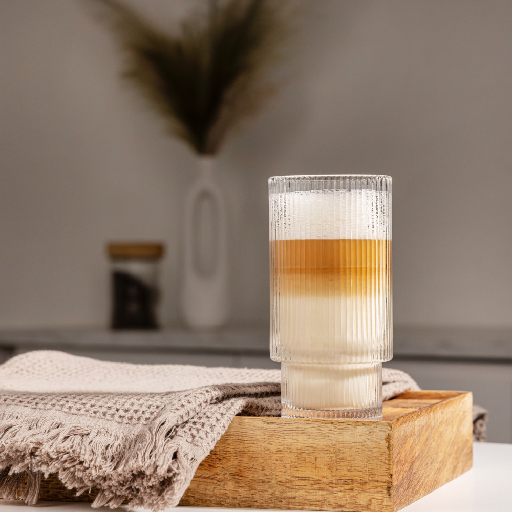 Latte stiklinė CHiATO, 320 ml – su grioveliais
