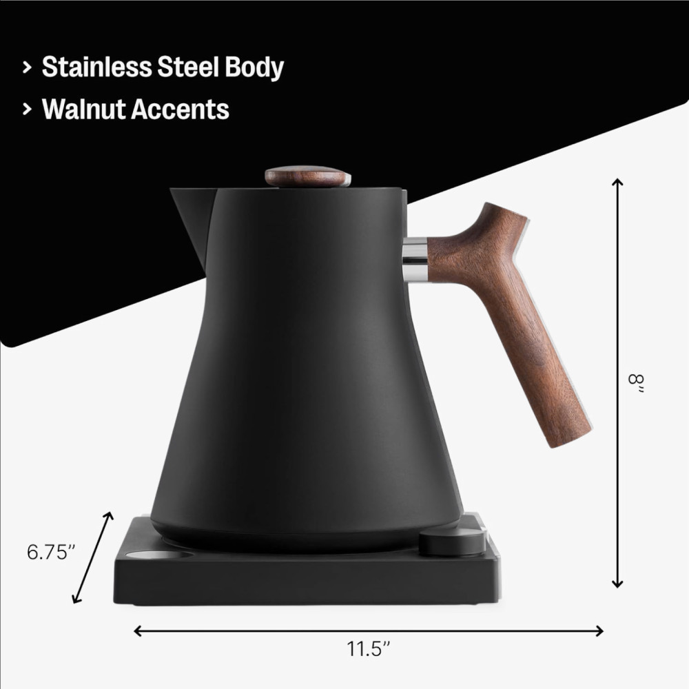 Fellow Corvo EKG Pro Electric Kettle, 0.9 L - Matte Black/Walnut Handle