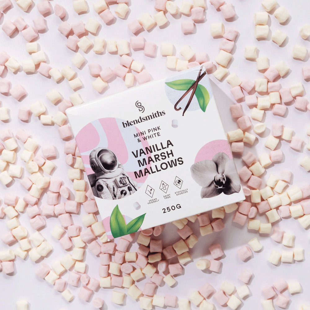 Vegan mini-marshmallows met vanillesmaak Blendsmiths, 250 g