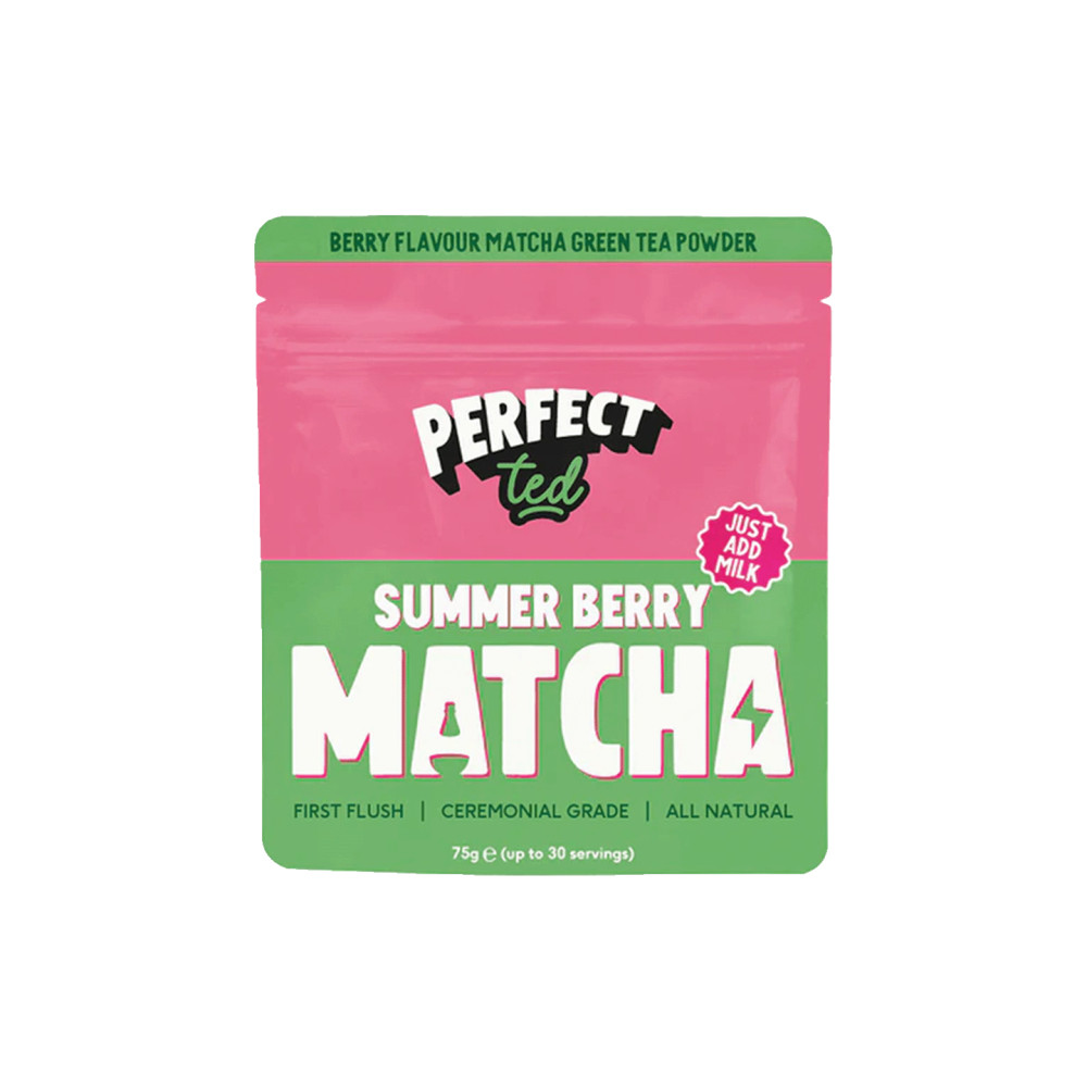 Strawberry-flavoured matcha green tea PerfectTed, 75 g | Coffee Friend