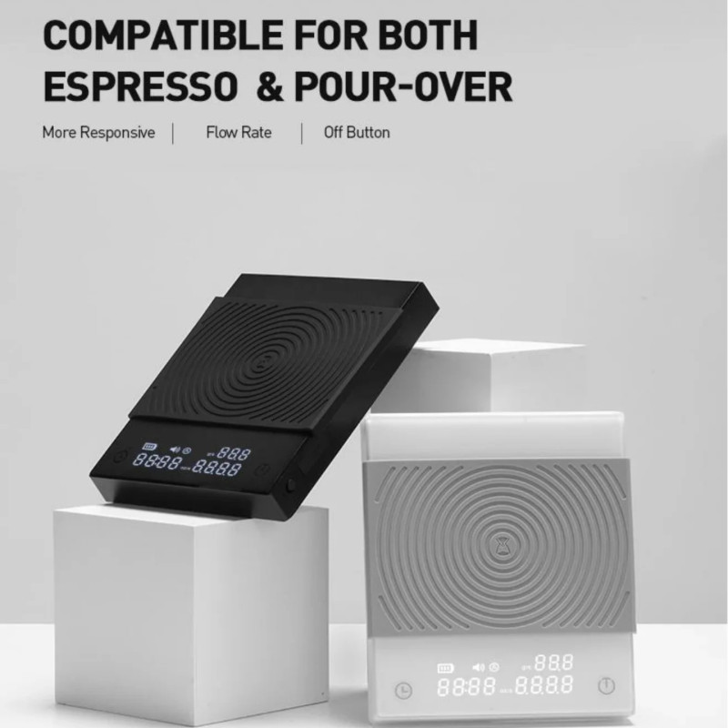 TIMEMORE Black Mirror Basic 2.0 Electronic Espresso Scale with Timer - White