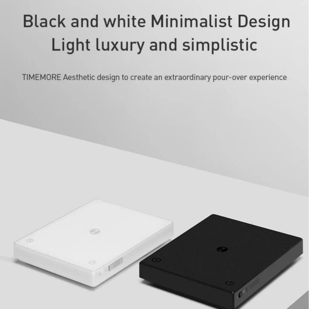 TIMEMORE Black Mirror Basic 2.0 Electronic Espresso Scale with Timer - White