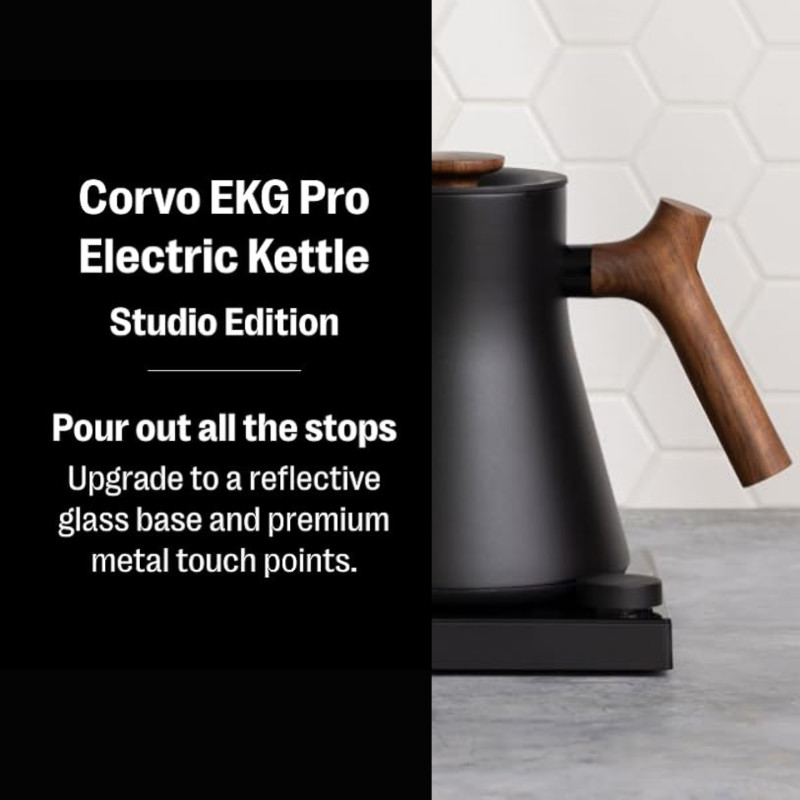 Fellow Corvo EKG Pro Electric Kettle, 0.9 L - Matte Black/Walnut Handle ...