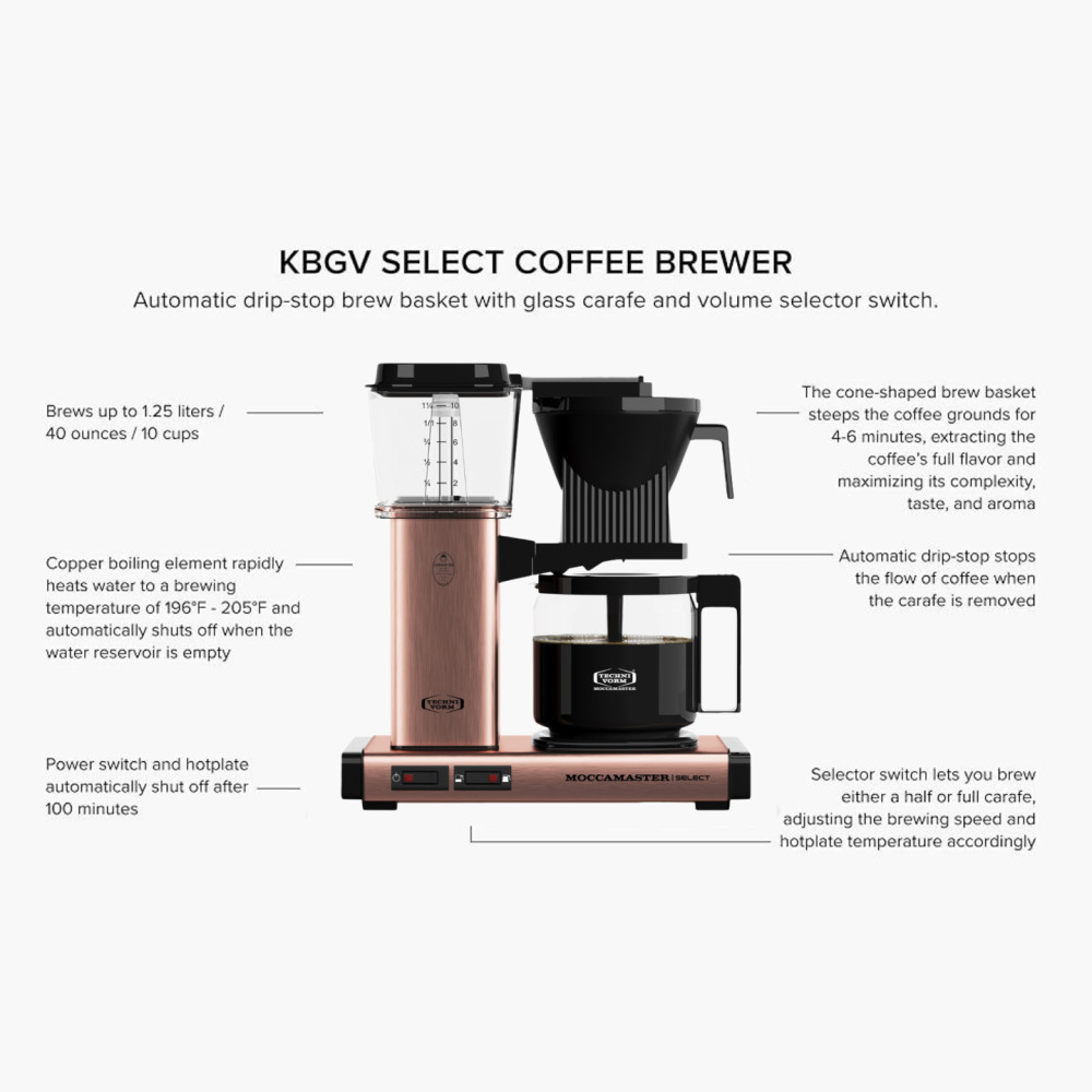 Moccamaster KBG 741 Select Filter Coffee Machine - Copper