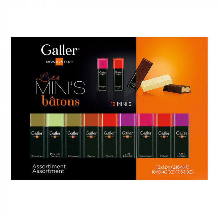 Zestaw batoników czekoladowych Galler „Mini Batons Assortment“, 18 szt ...