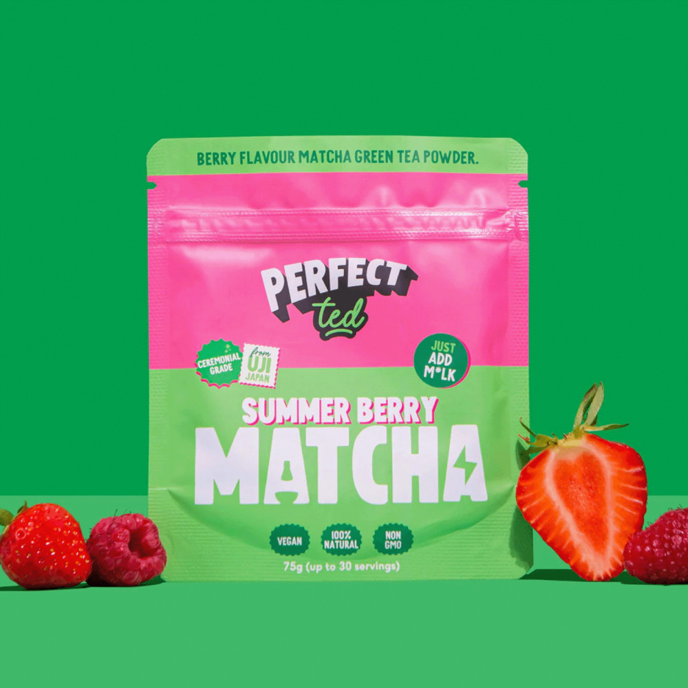 Strawberry-flavoured matcha green tea PerfectTed, 75 g | Coffee Friend