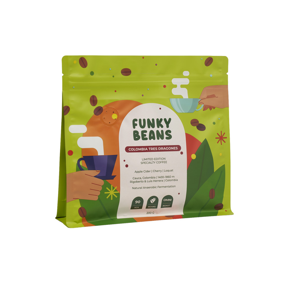 Specialty coffee beans Funky Beans Colombia Tres Dragones, 200 g ...