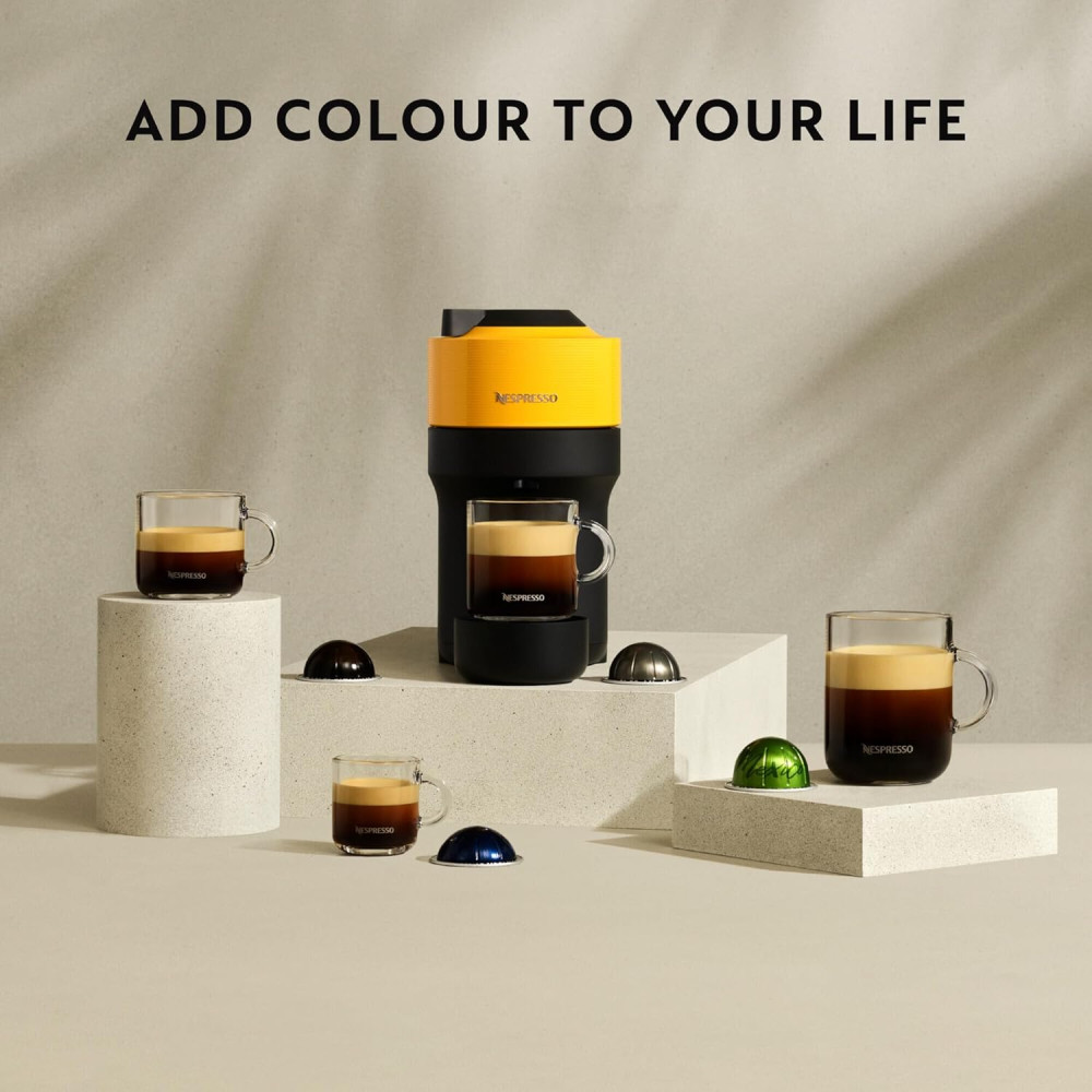 Nespresso Vertuo Pop ENV90Y Coffee Pod Machine (DeLonghi) - Yellow&Black