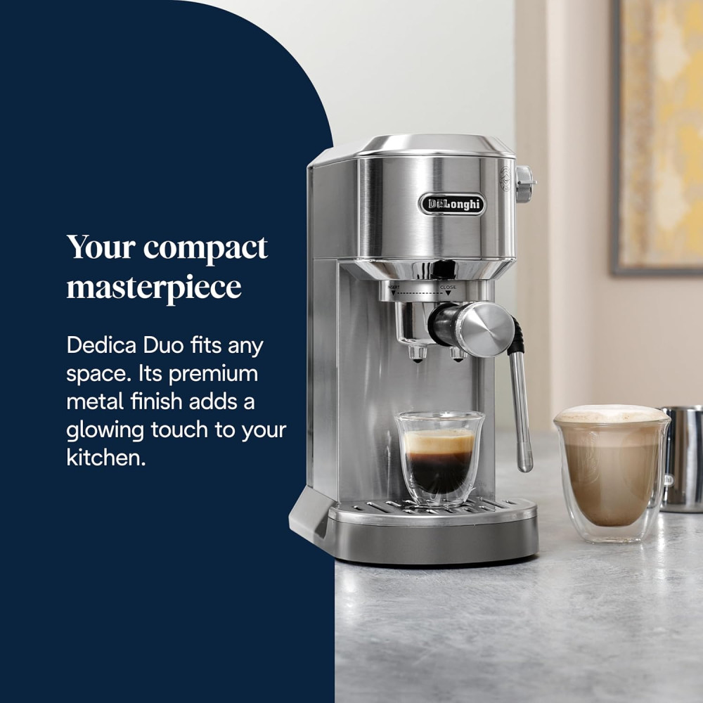 DeLonghi Dedica Duo EC890.M Espresso Coffee Machine - Silver | Coffee ...