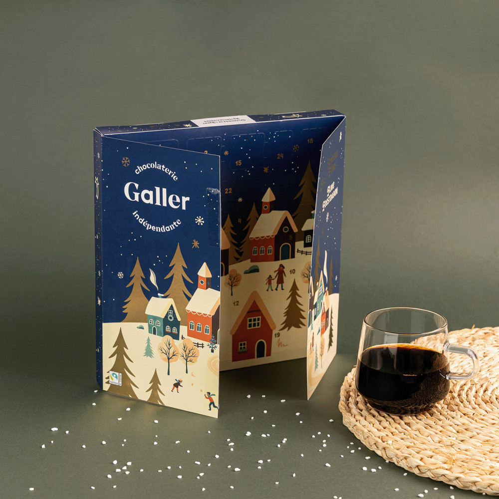 Boîte de rawetes et barres chocolatées pour les fêtes Galler Advent ...