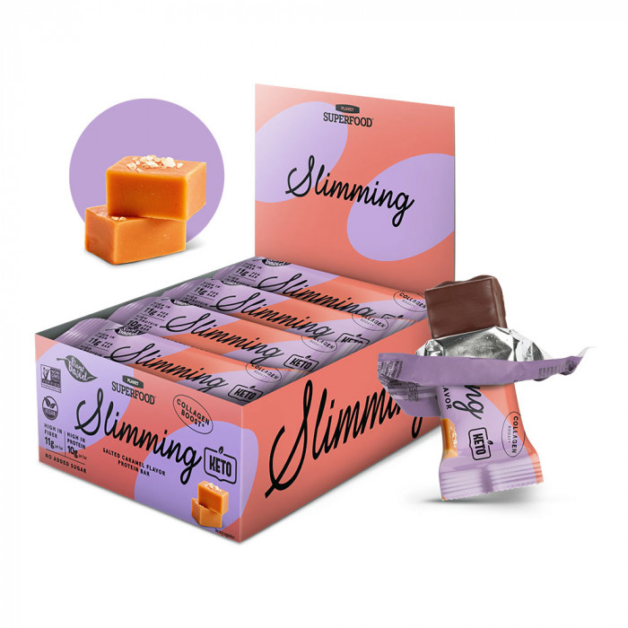 Sūrios karamelės skonio veganiškas baltyminis batonėlis Planet ...