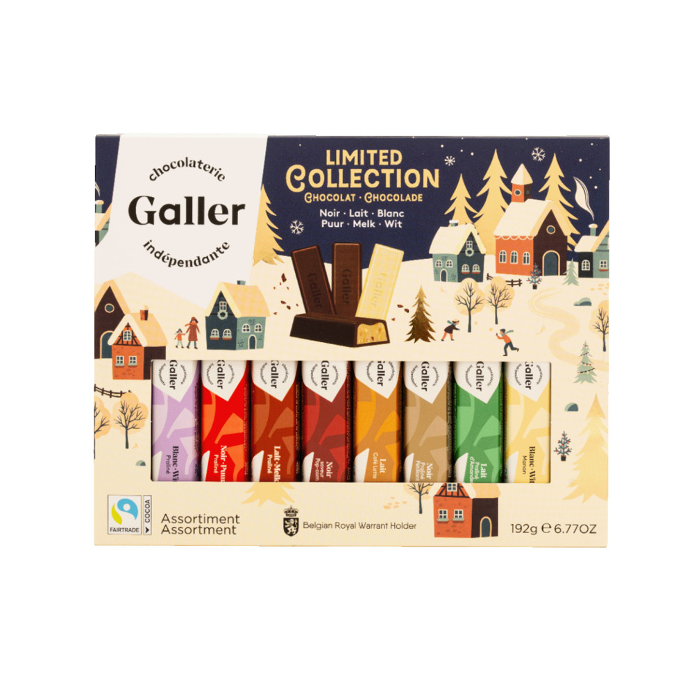 Festive box of chocolate bars Galler Mini Batons, 16 pcs. | Coffee Friend
