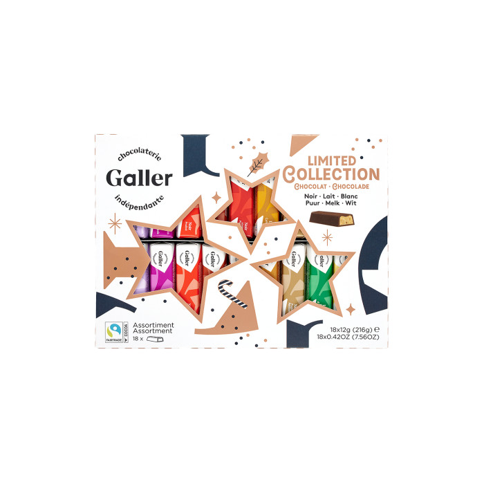 Box of chocolate bars Galler Mini Bâtons Assortment, 18 pcs.