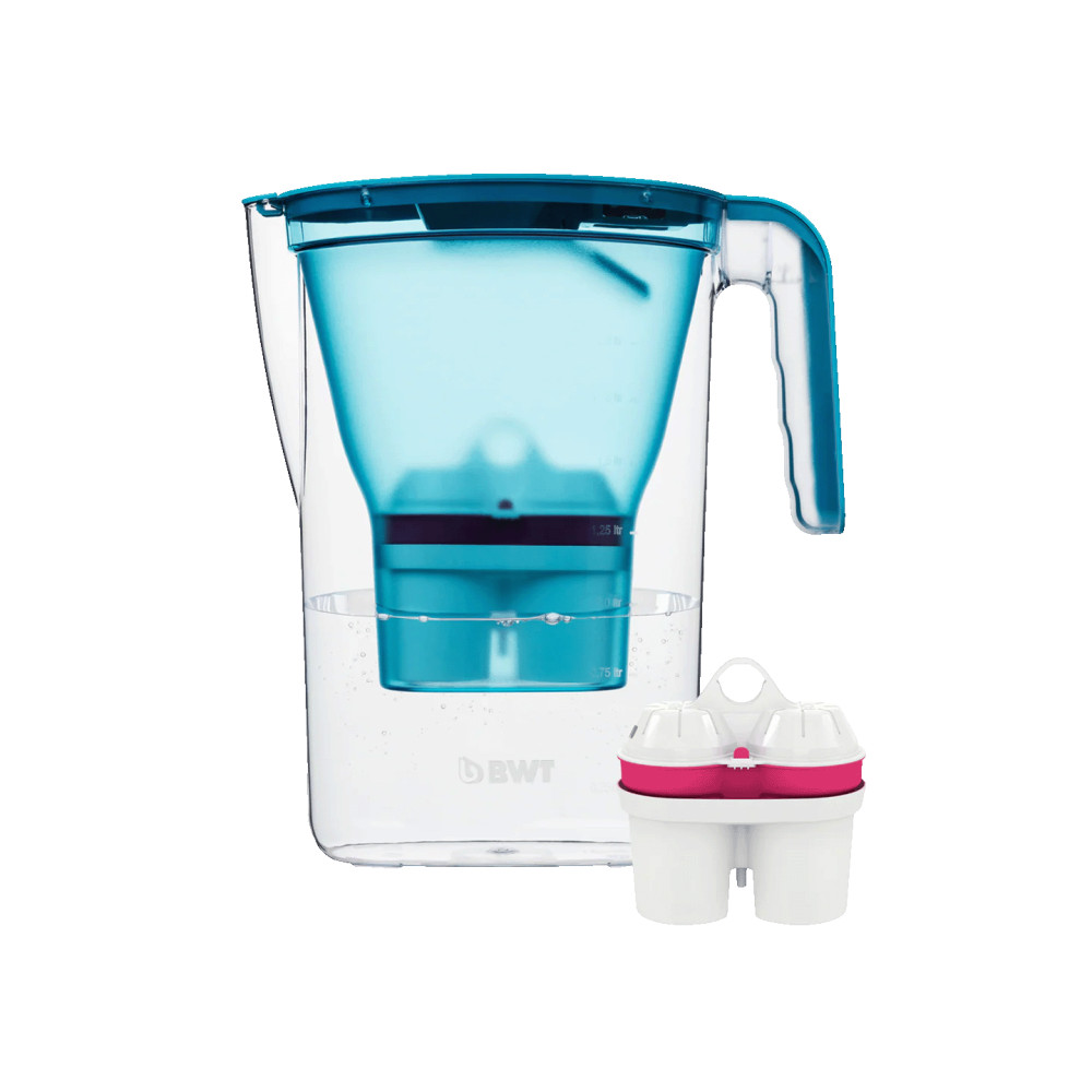 BWT Vida water filter jug, 2.6 l – blue + 1 magnesium-mineralised water ...
