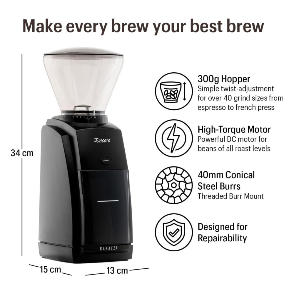 Baratza Encore Coffee Grinder - Silver & Black