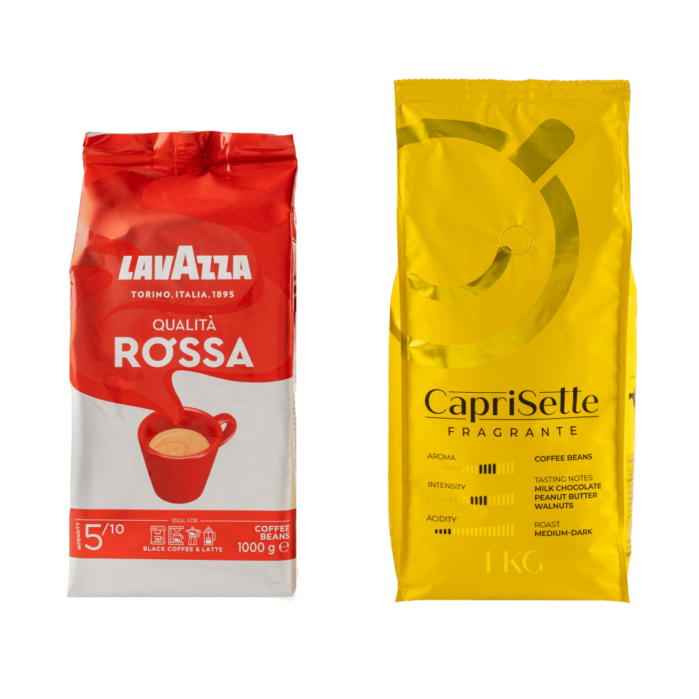 Coffee beans set Lavazza Qualita Rossa + Caprisette Fragrante, 2 kg