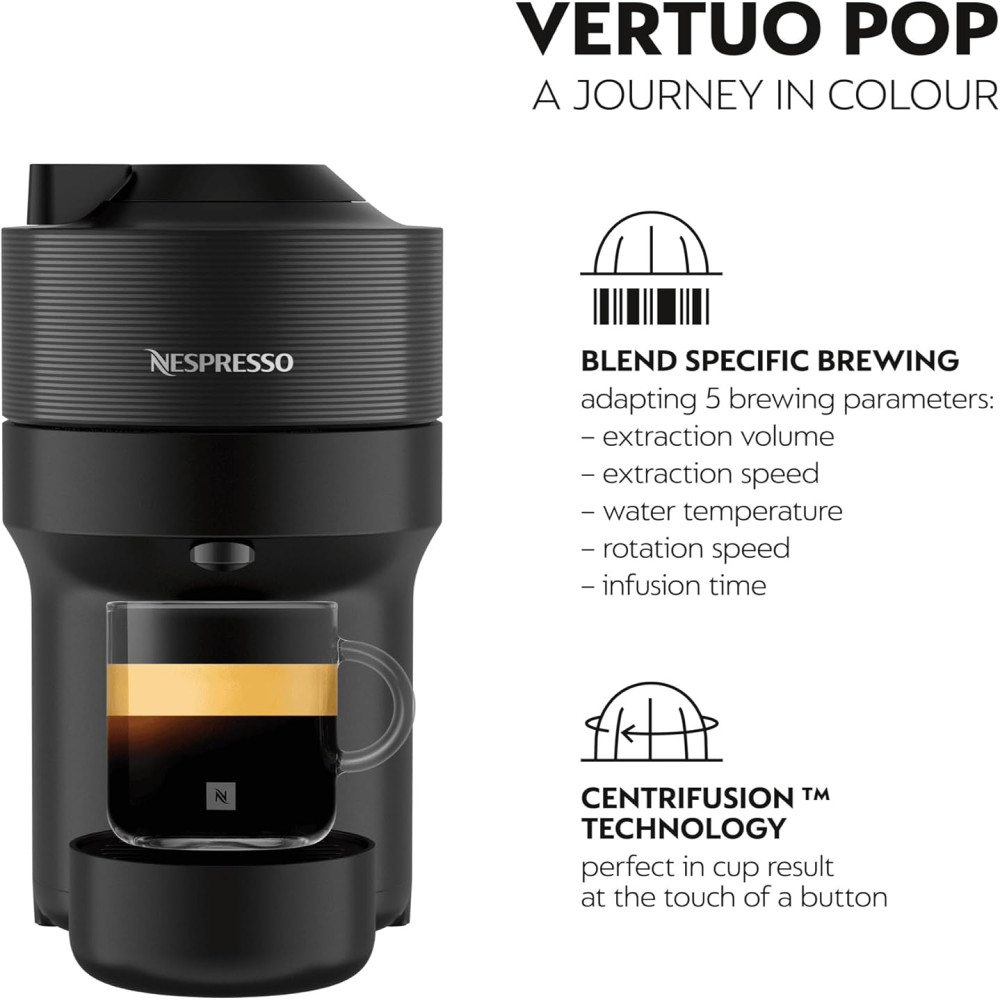Nespresso Vertuo Pop ENV90B Coffee Pod Machine (DeLonghi) - Black ...