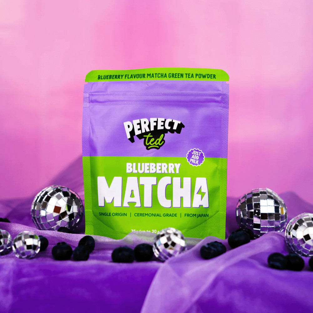Blueberry-flavoured matcha green tea PerfectTed, 75 g | Coffee Friend