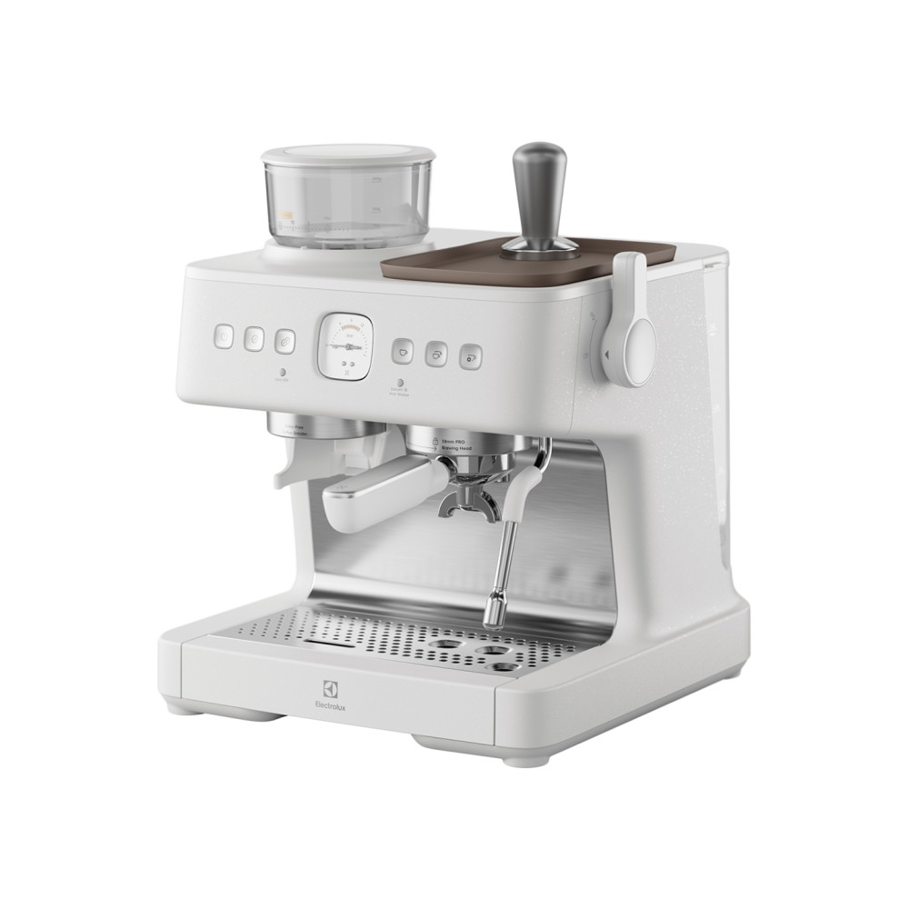 Electrolux 800 E8EC1-8SW espressomasin koos veskiga – valge