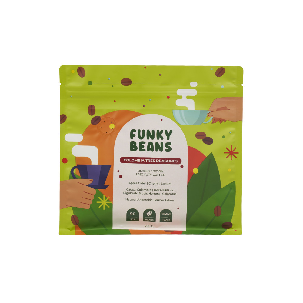 Specialty coffee beans Funky Beans Colombia Tres Dragones, 200 g ...