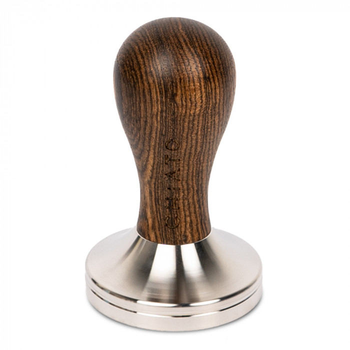Stainless steel tamper with a wooden handle CHiATO, 57 mm - Coffee Friend