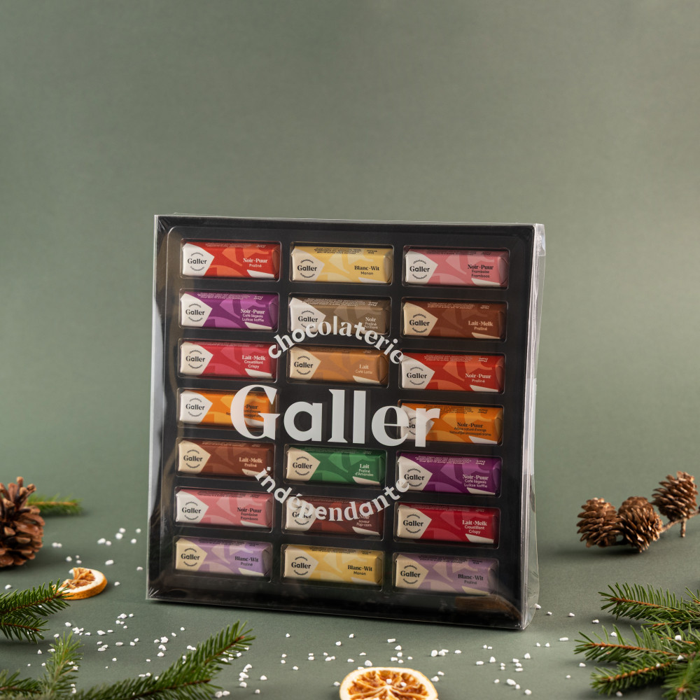 Šokolaadibatoonid kinkekarbis Galler Mini Batons, 20 tk.