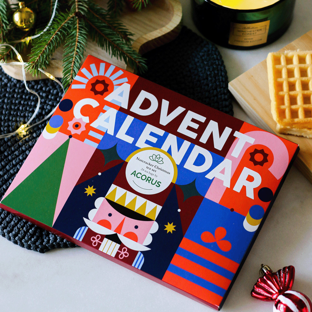 Te-adventskalender Acorus Nutcracker Christmas, 24 st. (6 juliga smaker)