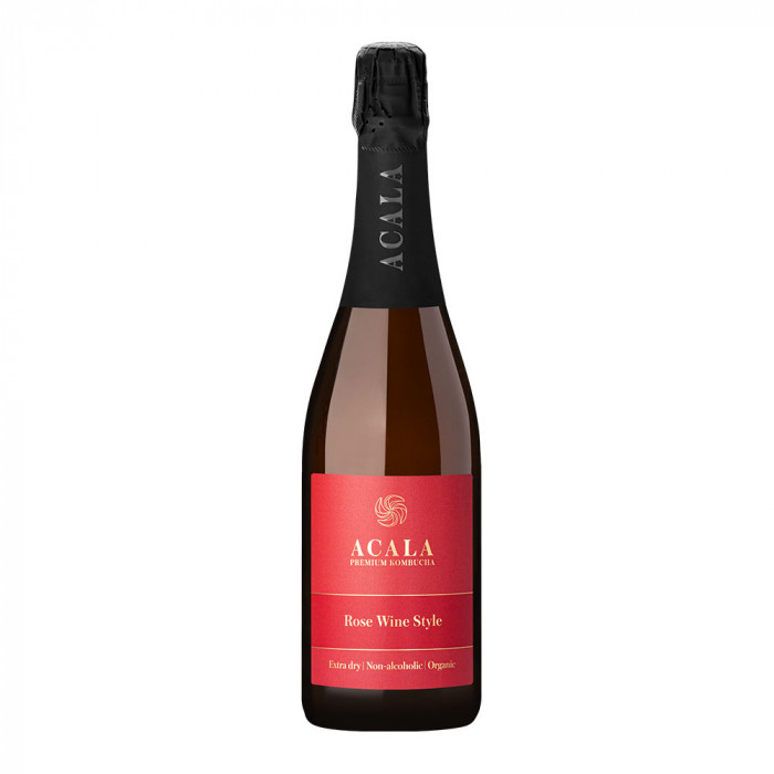 Organic fine sparkling fermented tea drink ACALA Premium Kombucha Rose ...