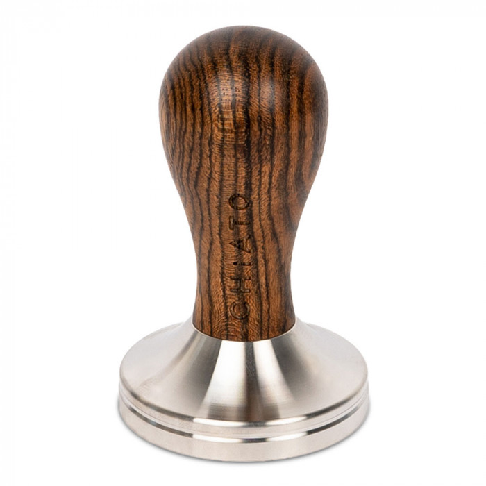 Stainless steel tamper with a wooden handle CHiATO, 58 mm - Coffee Friend