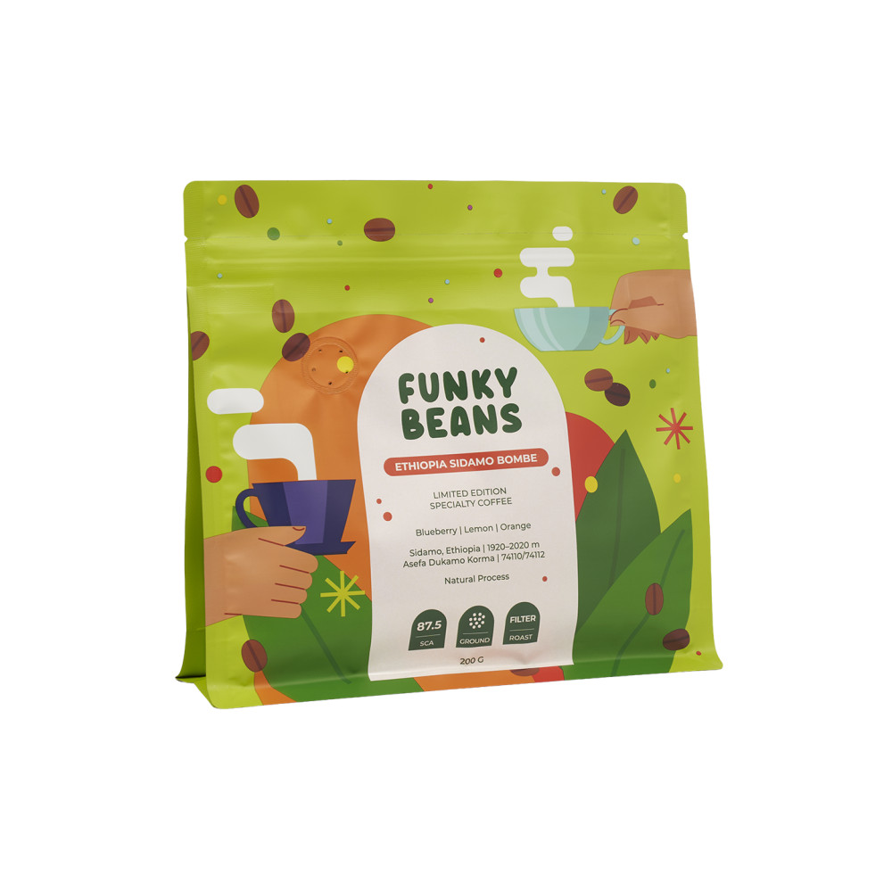 Ground specialty coffee Funky Beans Ethiopia Sidamo Bombe, 200 g ...