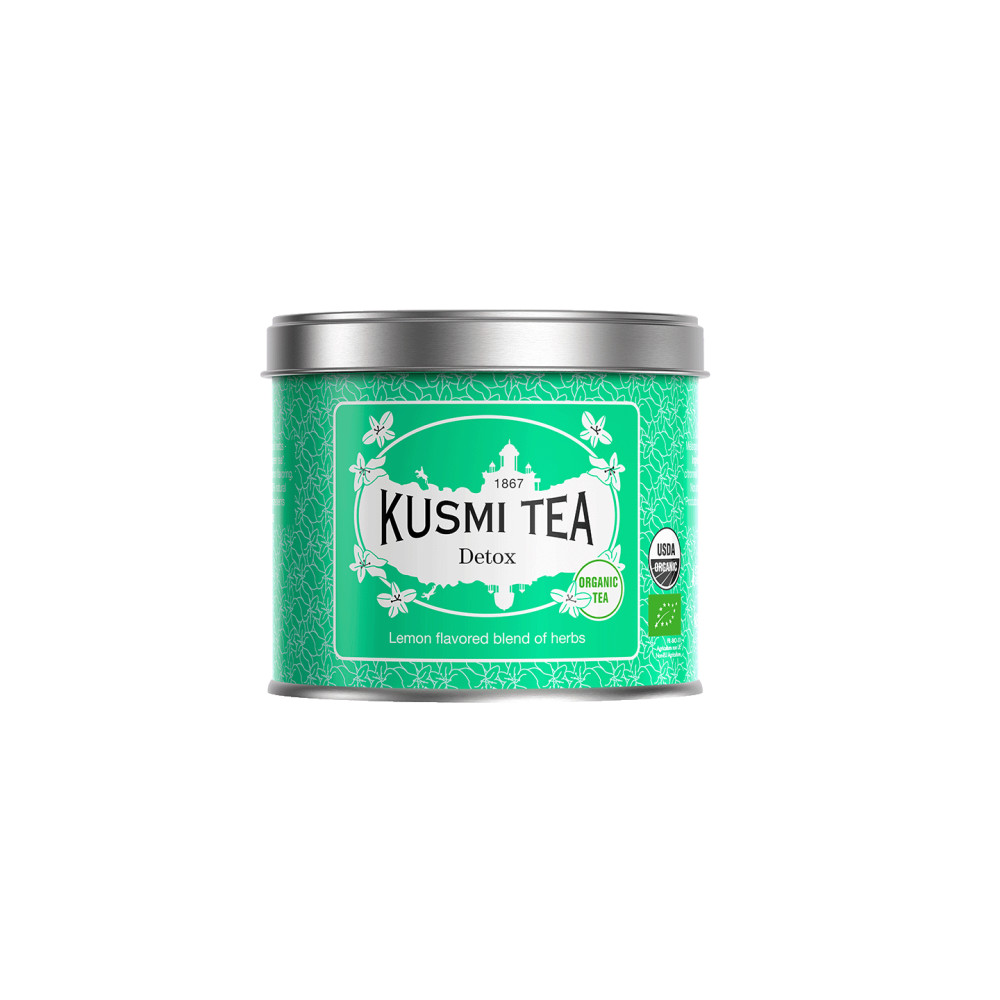 Organic blend of green tea and herbs Kusmi Tea Detox, 100 g (in a metal ...
